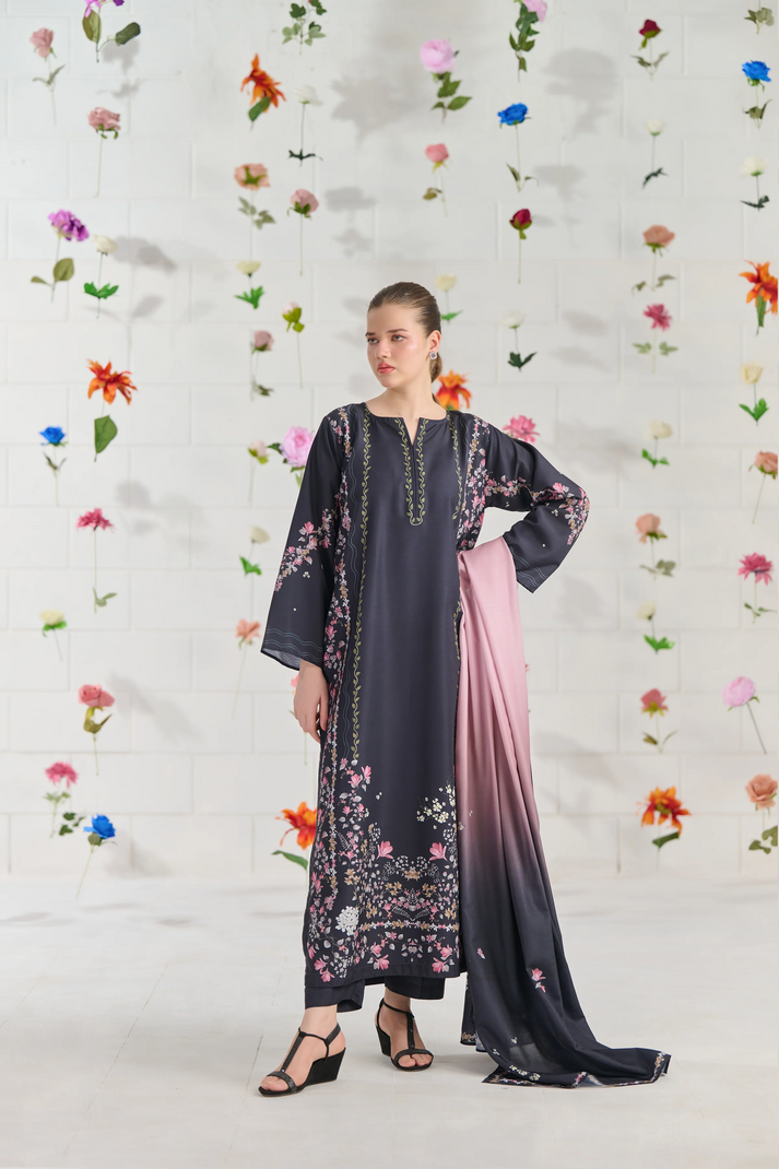 SF - 399 Orchid Premium Printed 3 Pc Stitched Suit
